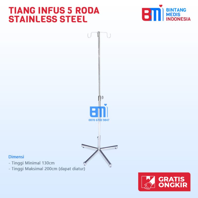 Tiang Infus 5 Roda – Bintang Medis Indonesia